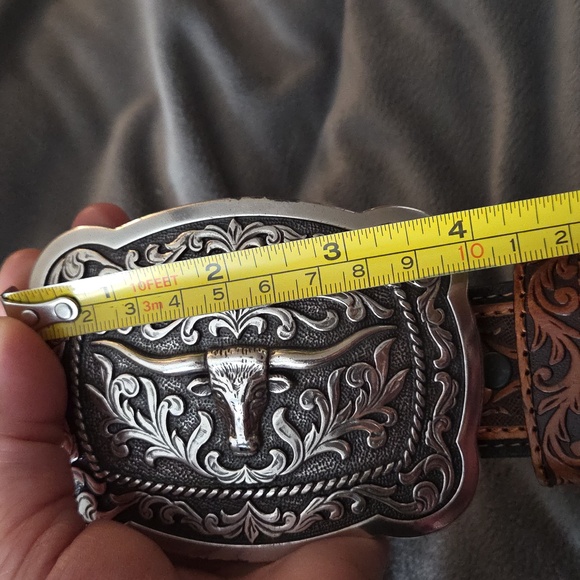 Accessories | Silver Western Belt Buckle With Bull Design | Poshmark
